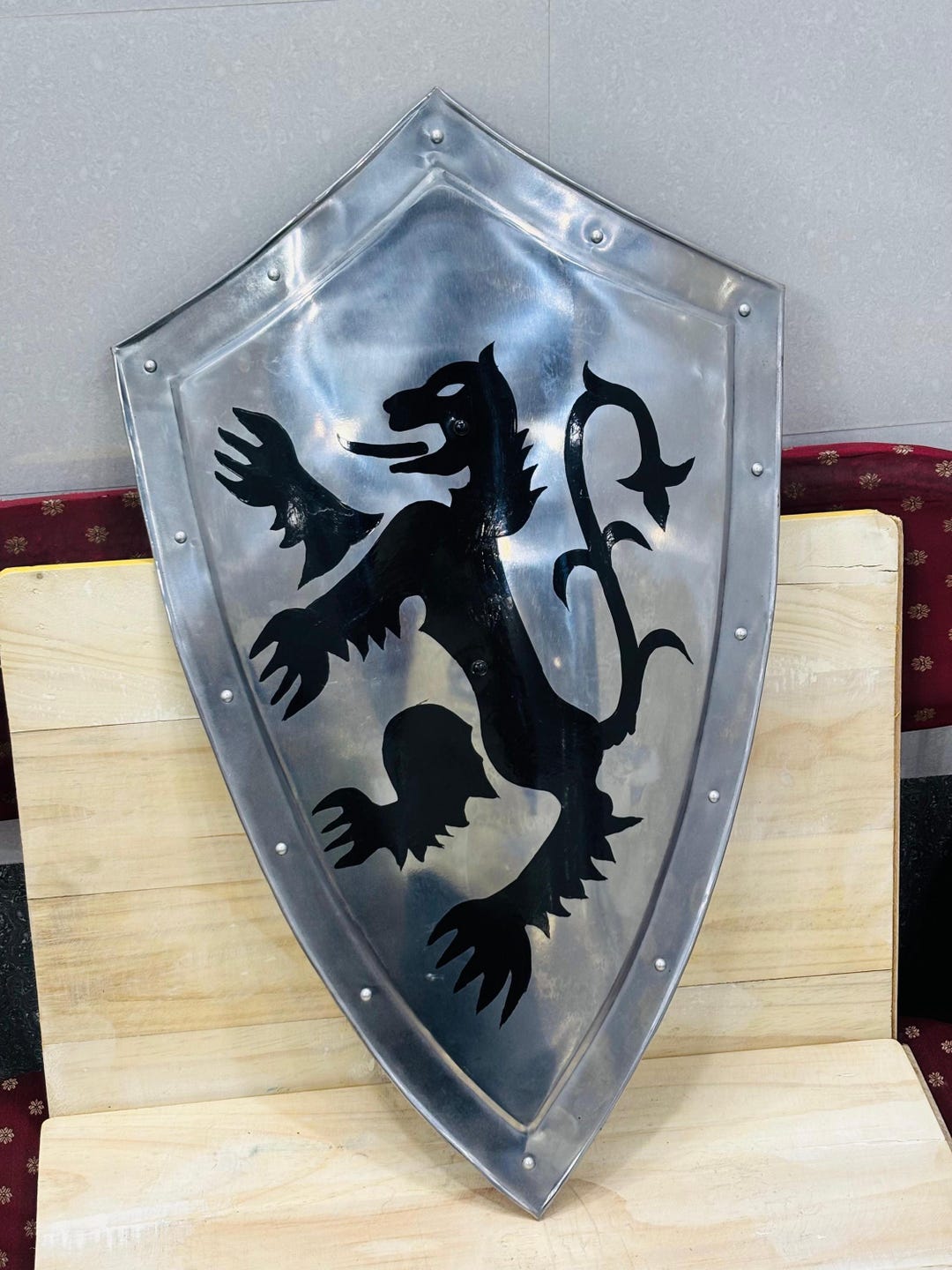 Dragon Knight Templar Shield: Medieval Steel Armor, 27" Cosplay Shield ...
