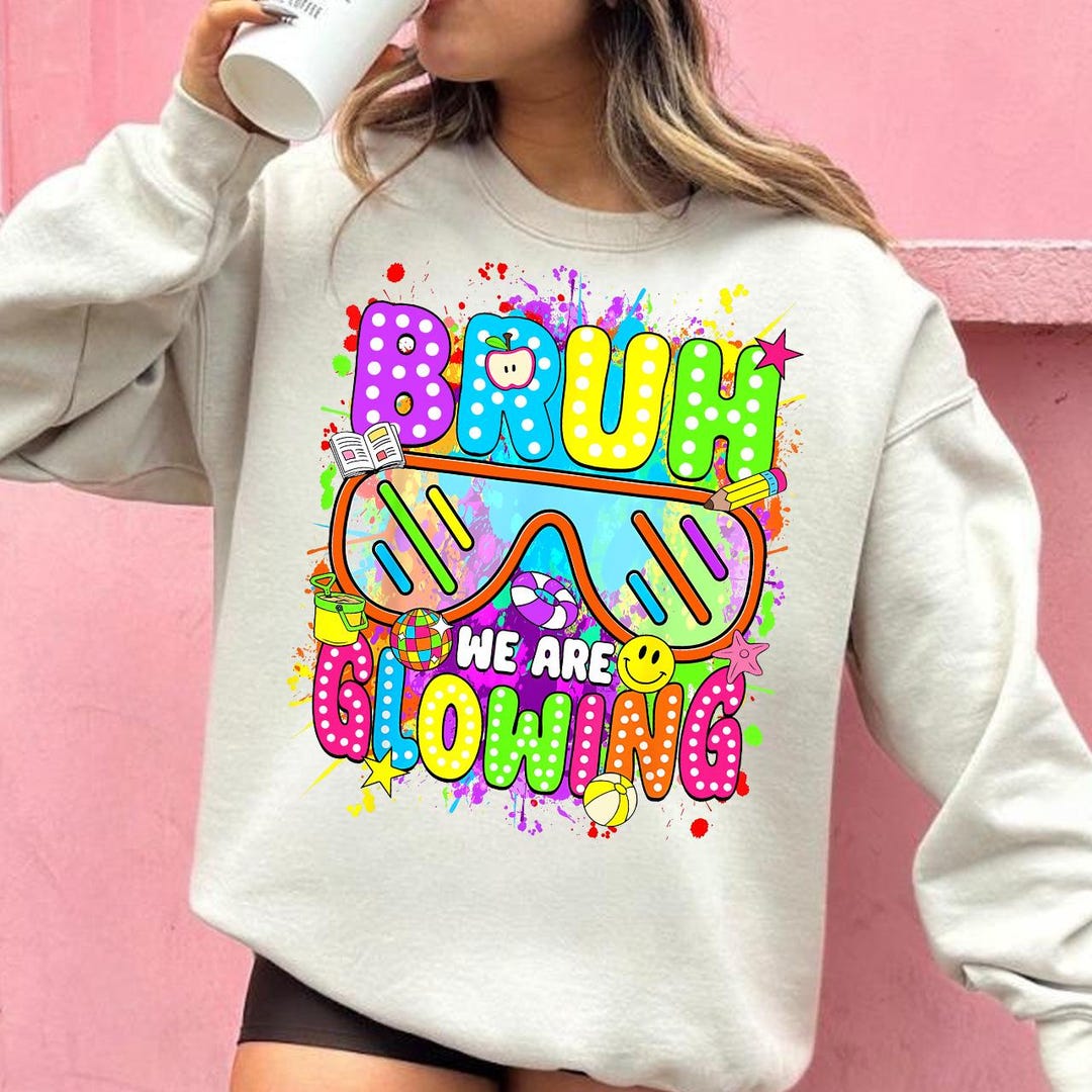 Bruh We Are Glowing Png, Glow Party Png, Colorful Bruh We Are Glowing ...