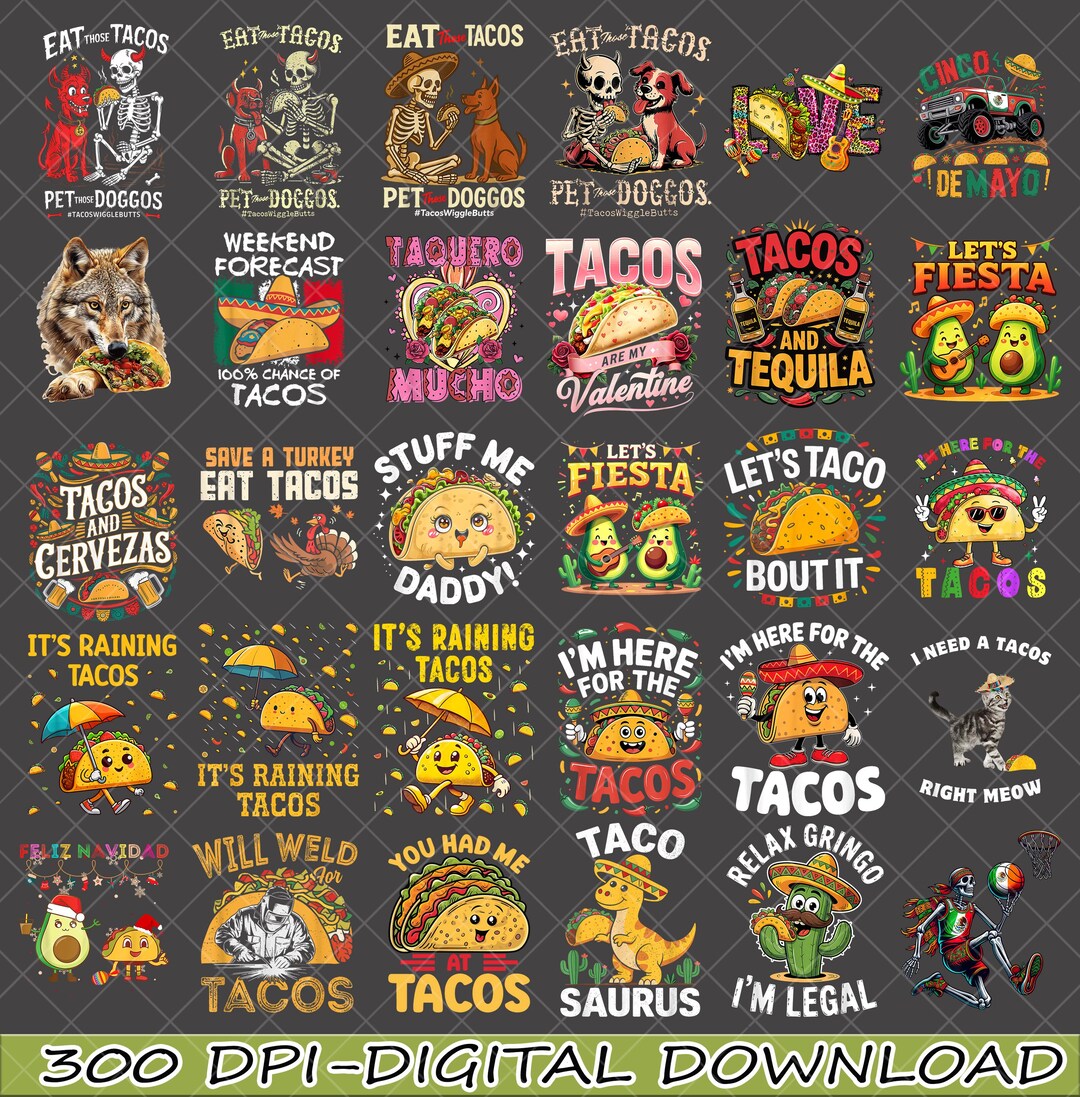 30+ Funny Tacos Quotes Bundle, Food Tipography, Tacos Shirt, Tacos Food ...