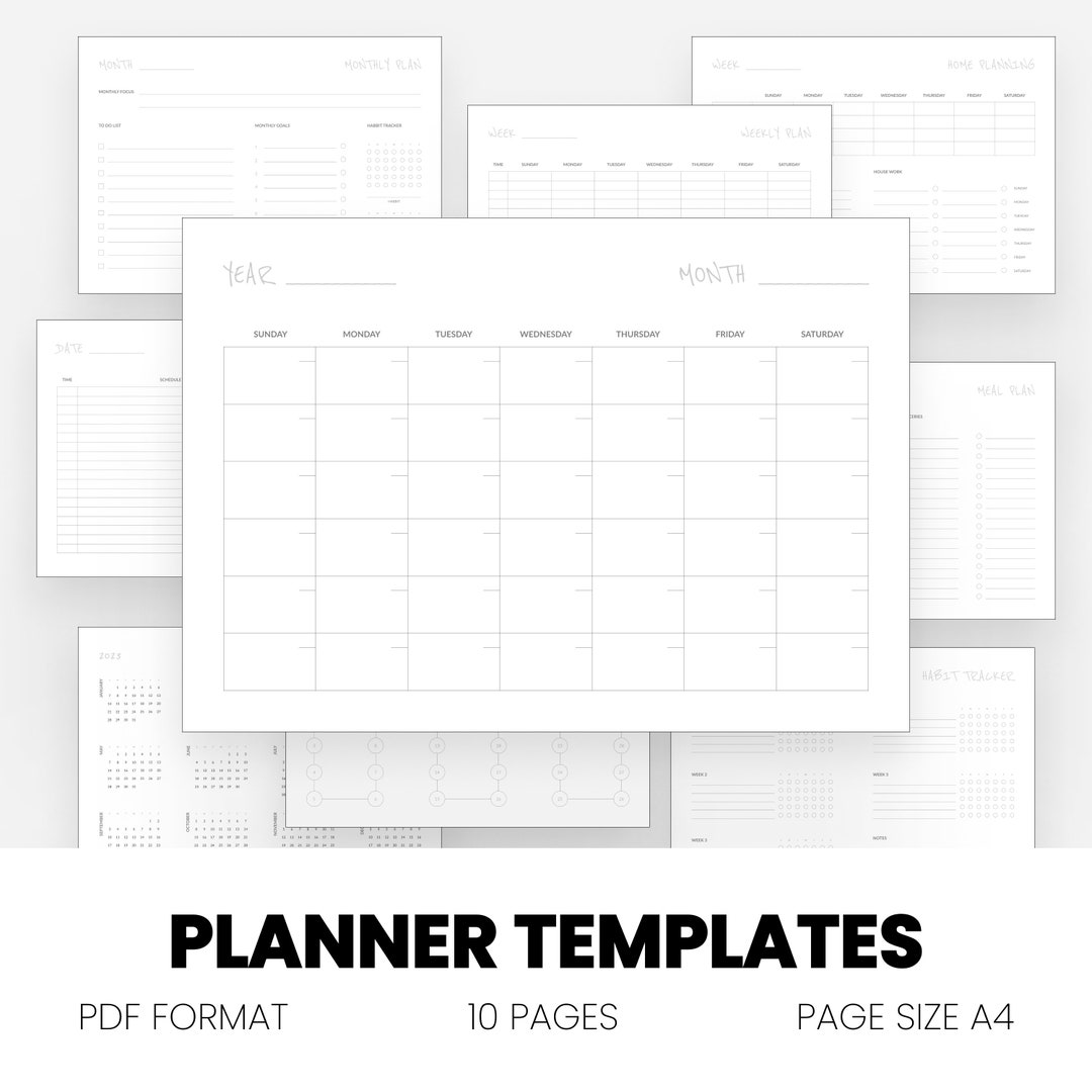 Printable Planner, Personal Planner Bundle, Daily Weekly Monthly ...