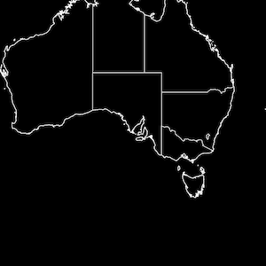 Digital Australia Map Drawing - Dxf, Svg, Ai, Png Files - Ideal for CNC ...