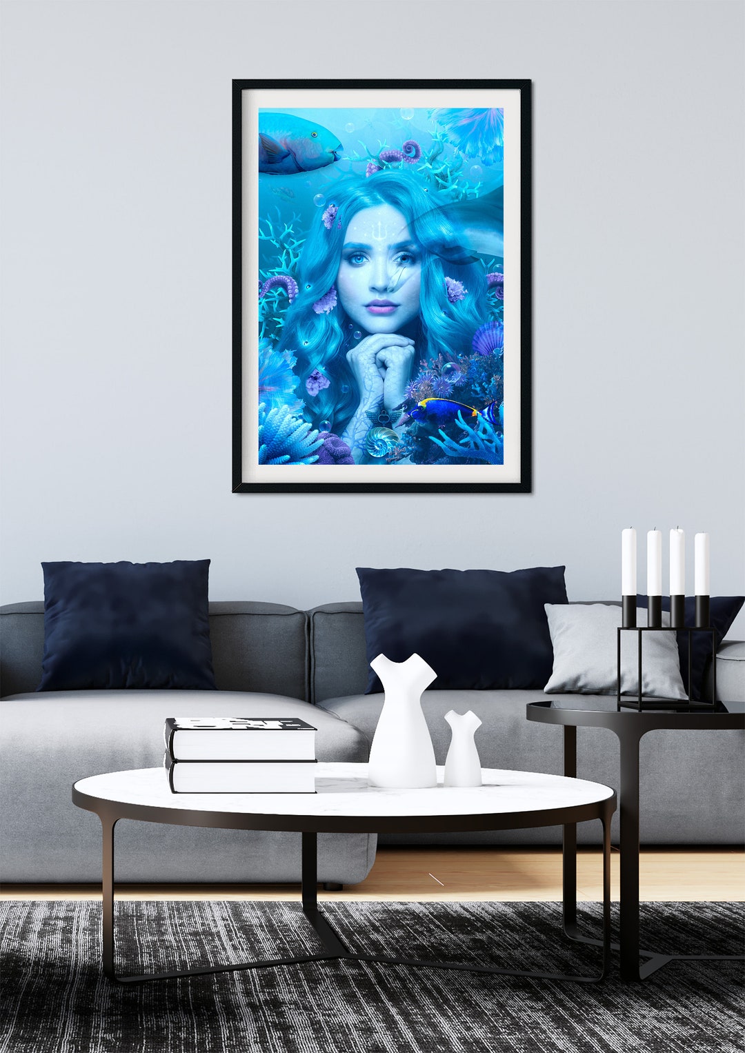 Spiritual Mermaid Wall Decor, Gorgeous Amphitrite Greek Goddess Print ...