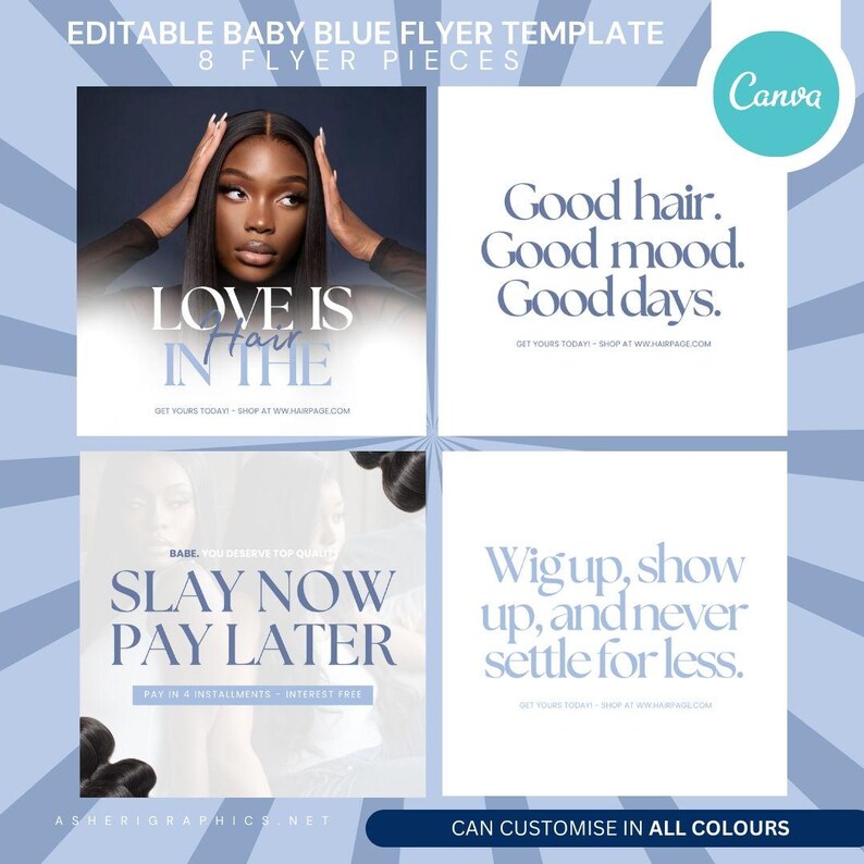 8 IG Hair Flyers I Editable Hair Instagram Templates Hair Social Media ...