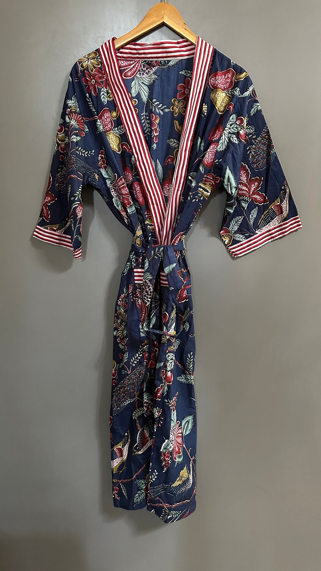 Long Cotton Kimono, Summer Robe, Bridesmaid Robe, Beach Coverup ...