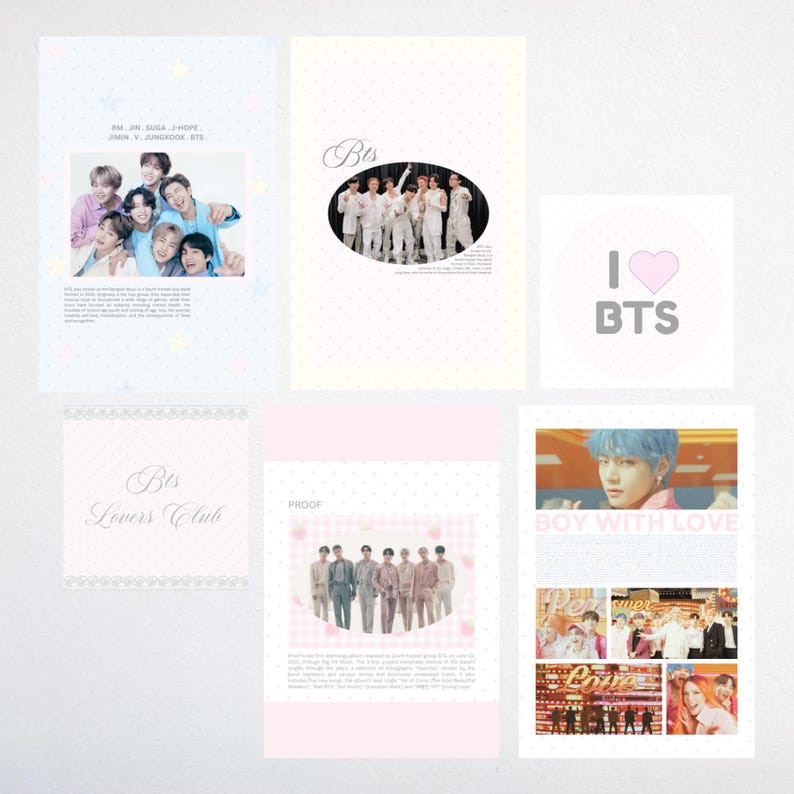 BTS Poster | RM, Jin, SUGA, J-hope, Jimin, V, Jung Kook | Minimalistic ...