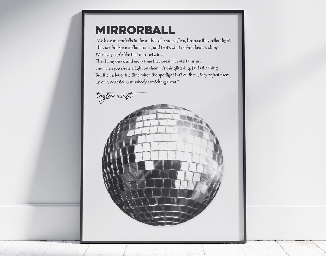 Mirrorball Folklore Poster Taylor Swift Poster Printable Wall Art ...