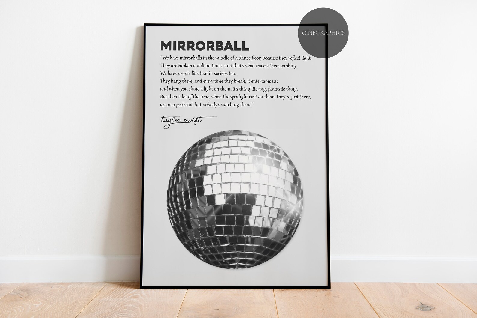 Mirrorball Folklore Poster Taylor Swift Poster Printable Wall Art ...