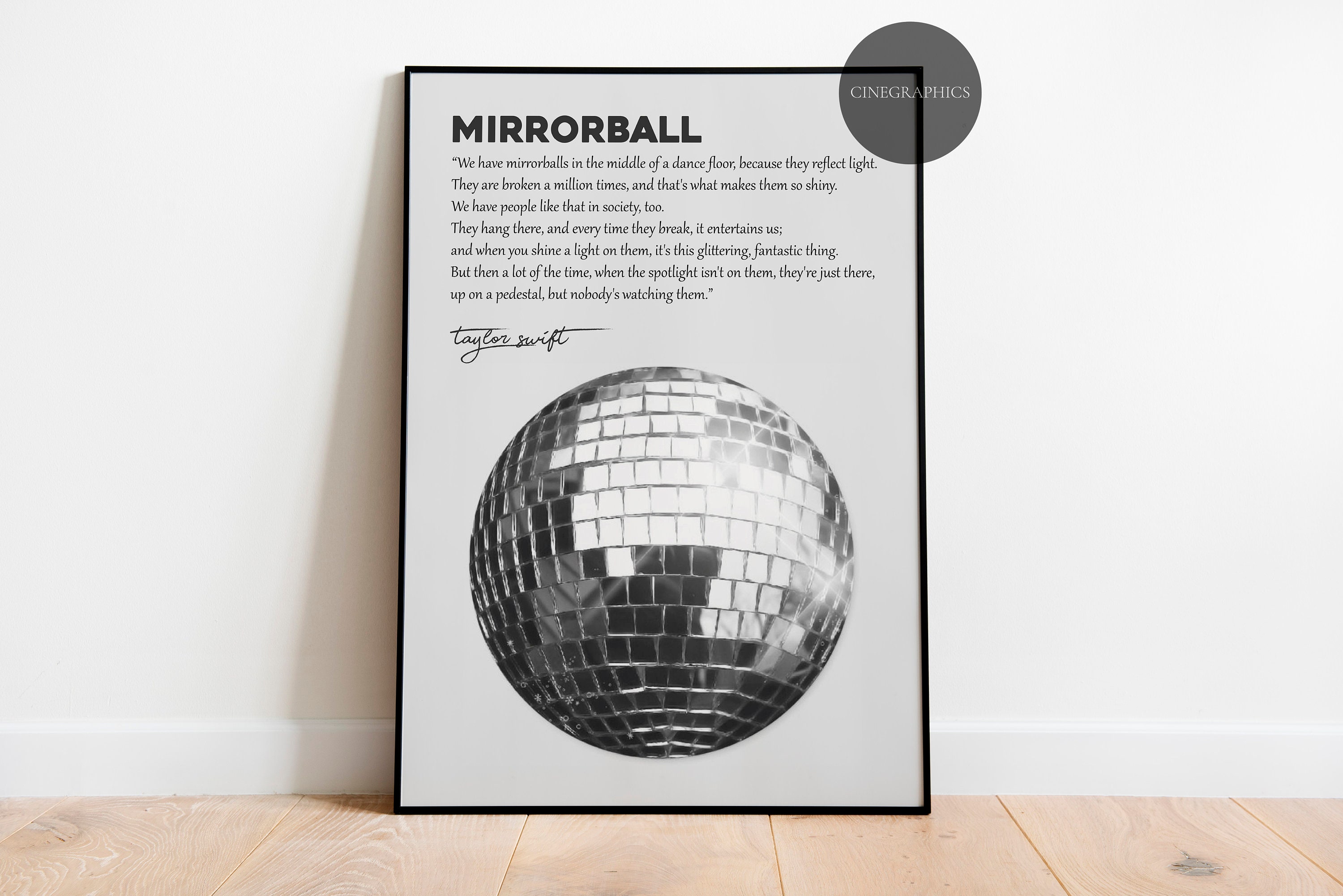 Mirrorball Folklore Poster Taylor Swift Poster Printable Wall Art ...