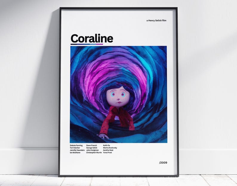 Coraline Poster | Digital Print | Minimalistic Movie Poster | Retro ...