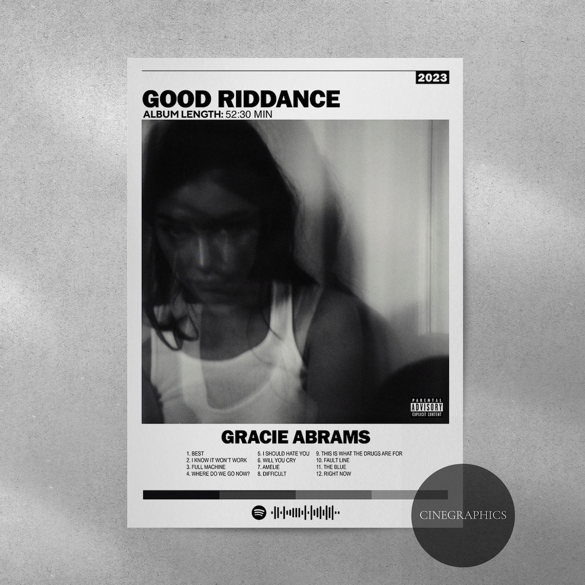Gracie Abrams Poster | Good Riddance Poster | Good Riddance Album Cover ...