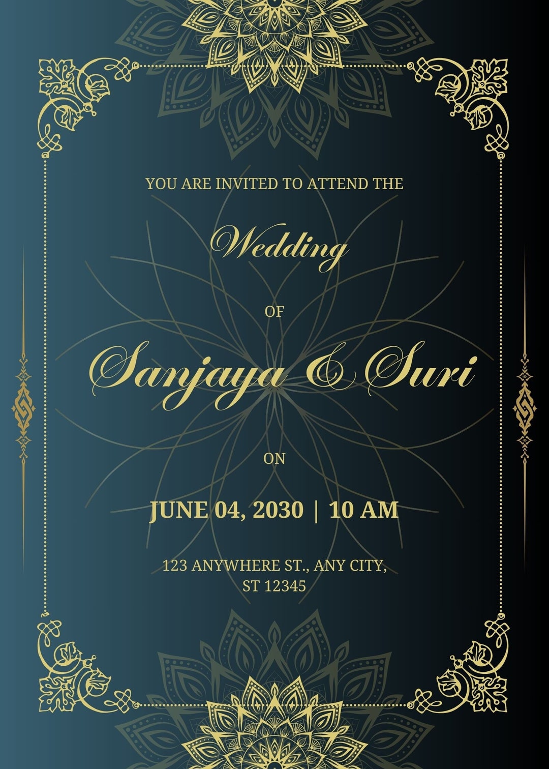 Digital Marriage Invitation Card nature 2 Customizable - Etsy