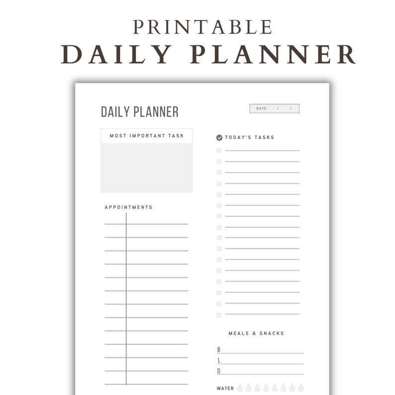 BUNDLE: Printable Daily Planner, Daily Planner Printable, Hourly ...