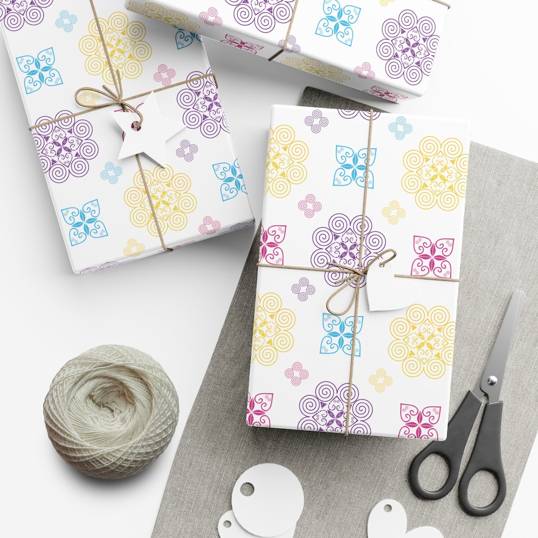 Gift Wrap Papers Hmong Inspired Design 1 Assorted Colors Birthday Wrap ...