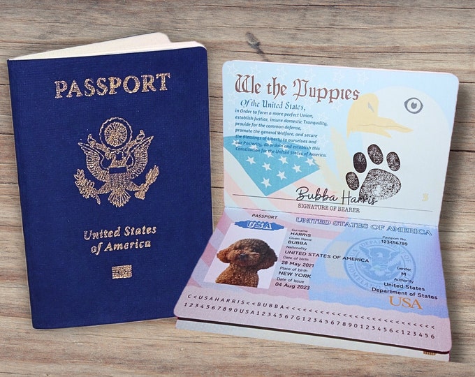 Customizable Pet Passport Photo Album, Memory Keepsake Booklet ...