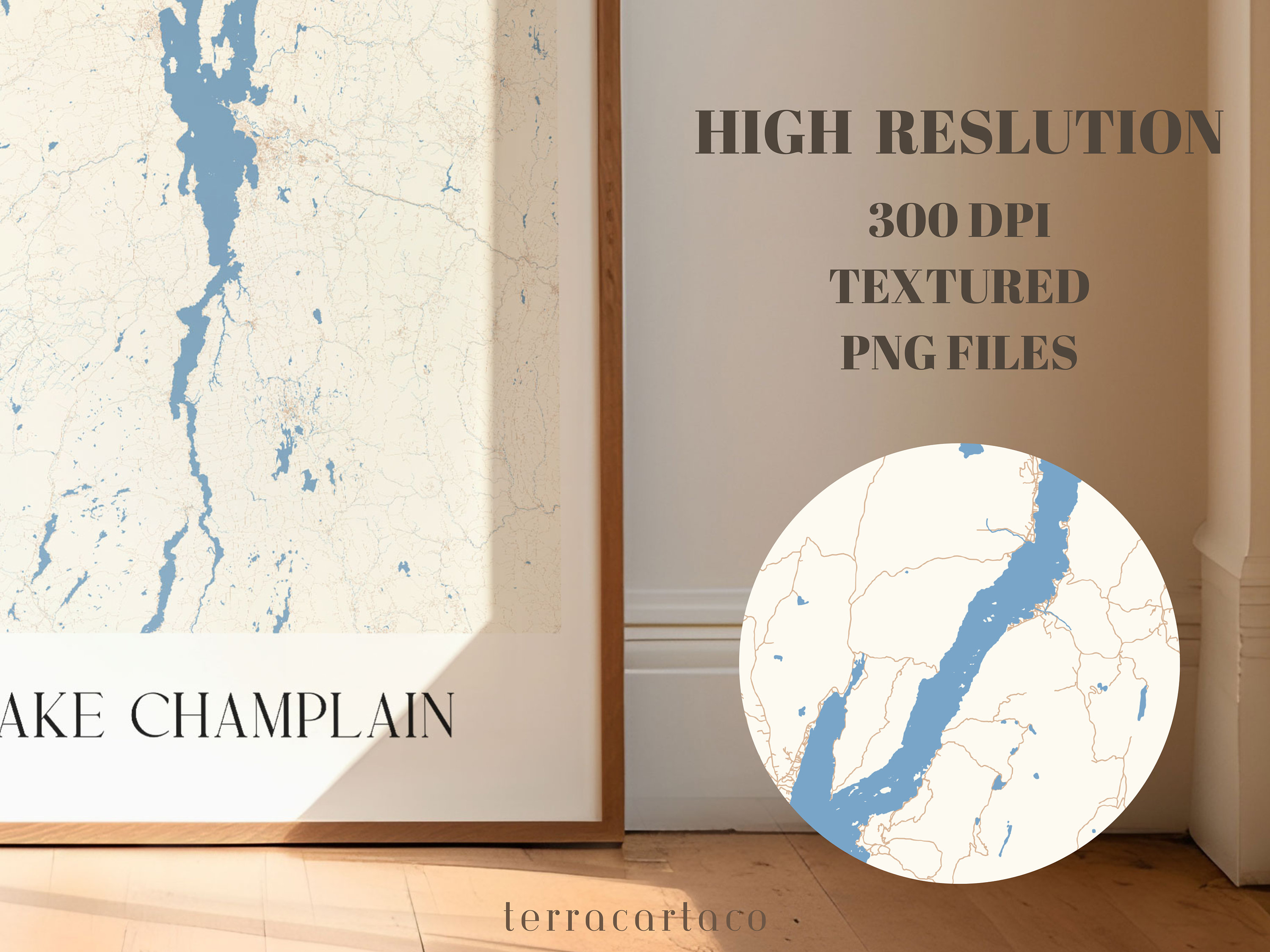 Lake Champlain Map Print, Map of Lake Champlain, Upstate NY Gift Idea, Custom Lake Map, Lake ...