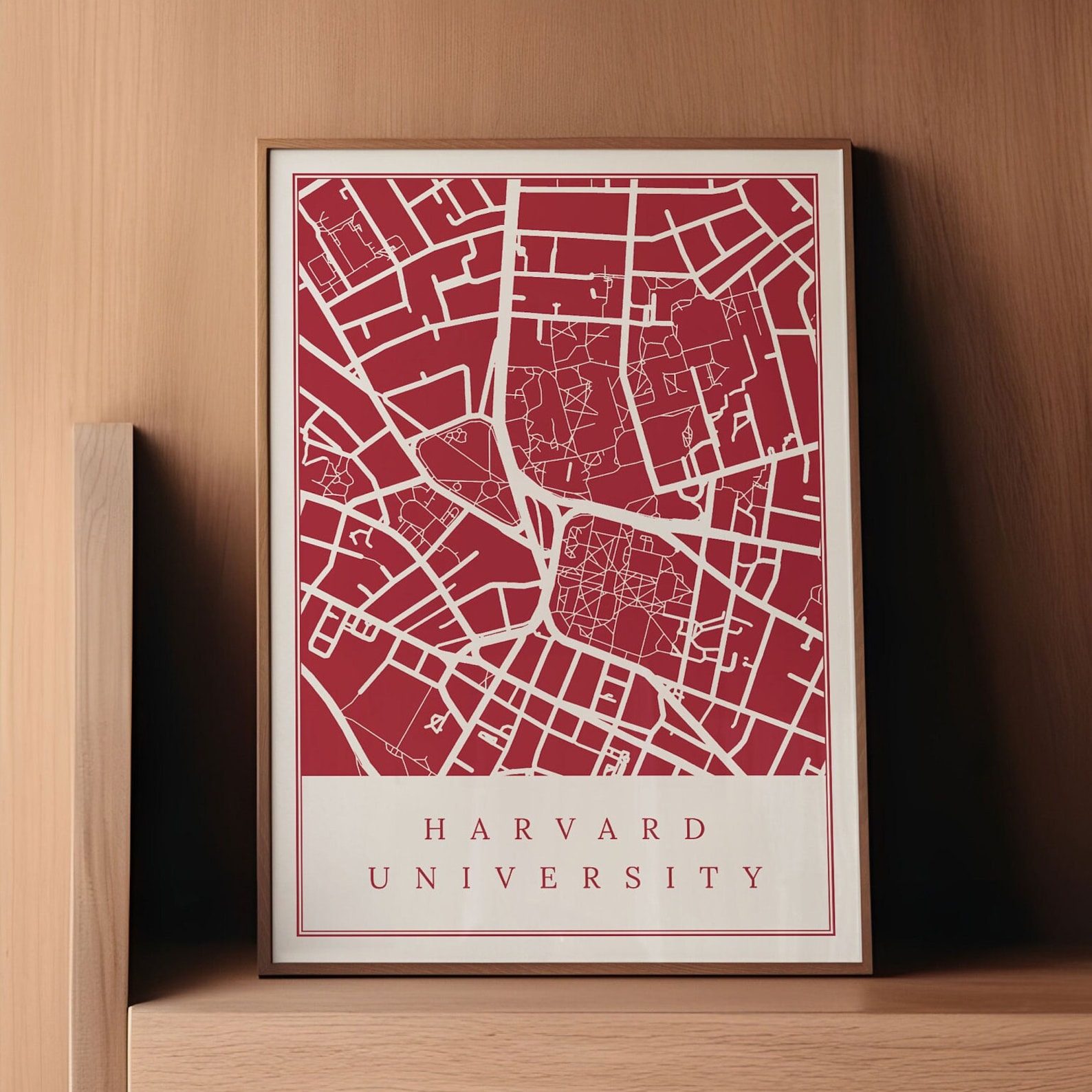 Harvard Map Print, Harvard University Gift, Harvard Square, Cambridge ...