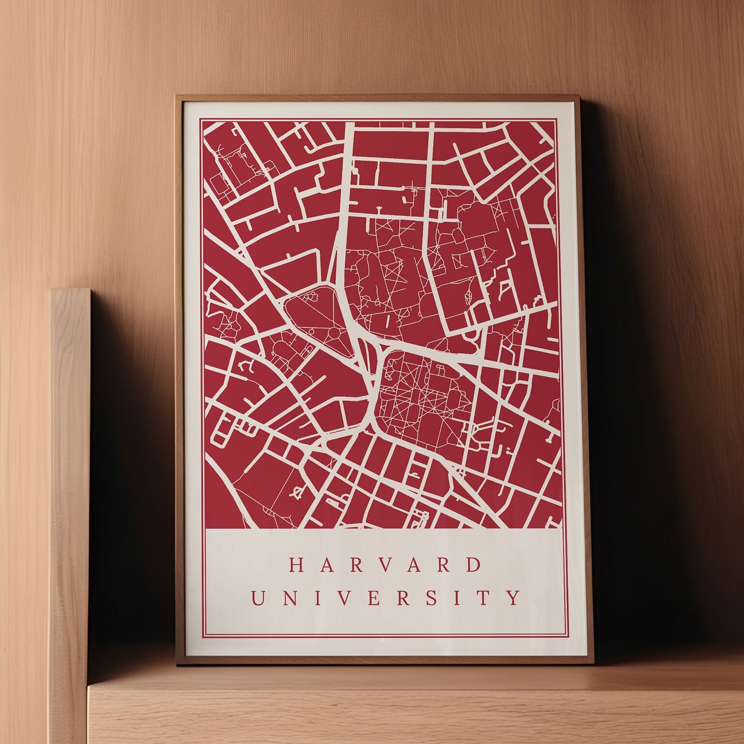 Harvard Map Print, Harvard University Gift, Harvard Square, Cambridge ...