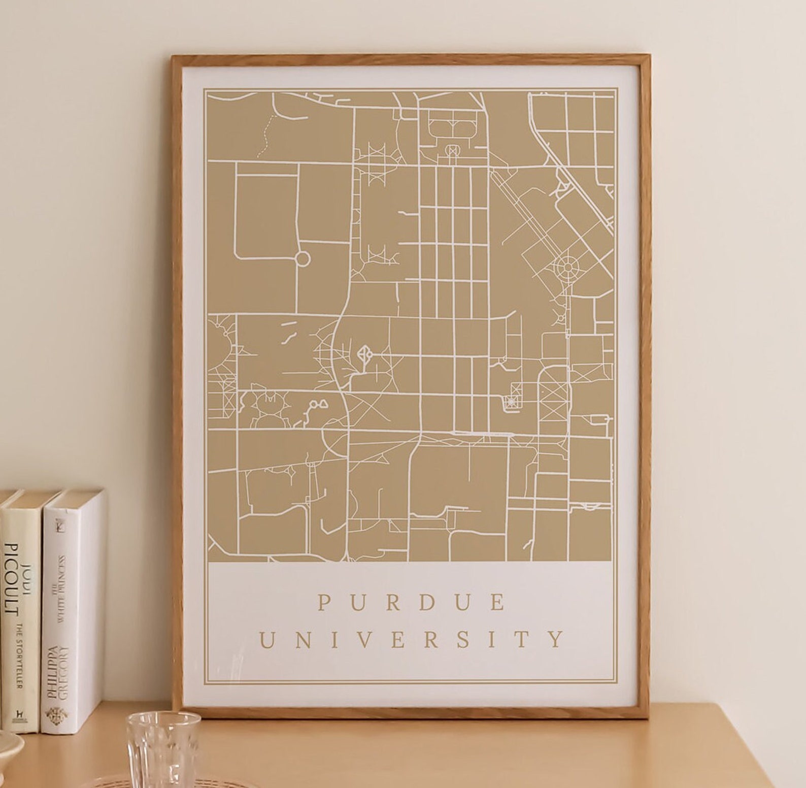 Purdue Map Print, Purdue University Gift, Purdue Campus Map, West Lafayette Map Printable Poster ...