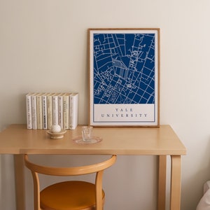 Yale Map Print, Yale University Art Gift, Yale Campus, New Haven CT ...