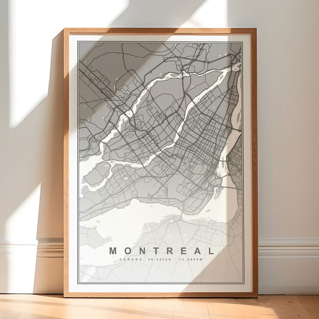 Montreal Map Print, Modern City Art, Office Decor (digital Download) - Etsy