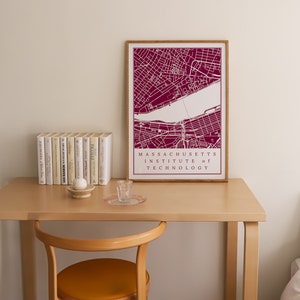 MIT Campus Map Print, Massachusetts Institute of Technology, Cambridge ...