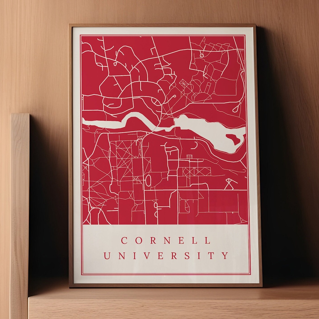 Cornell Map Print, Cornell University Gift, Cornell Campus Map, Ithaca ...