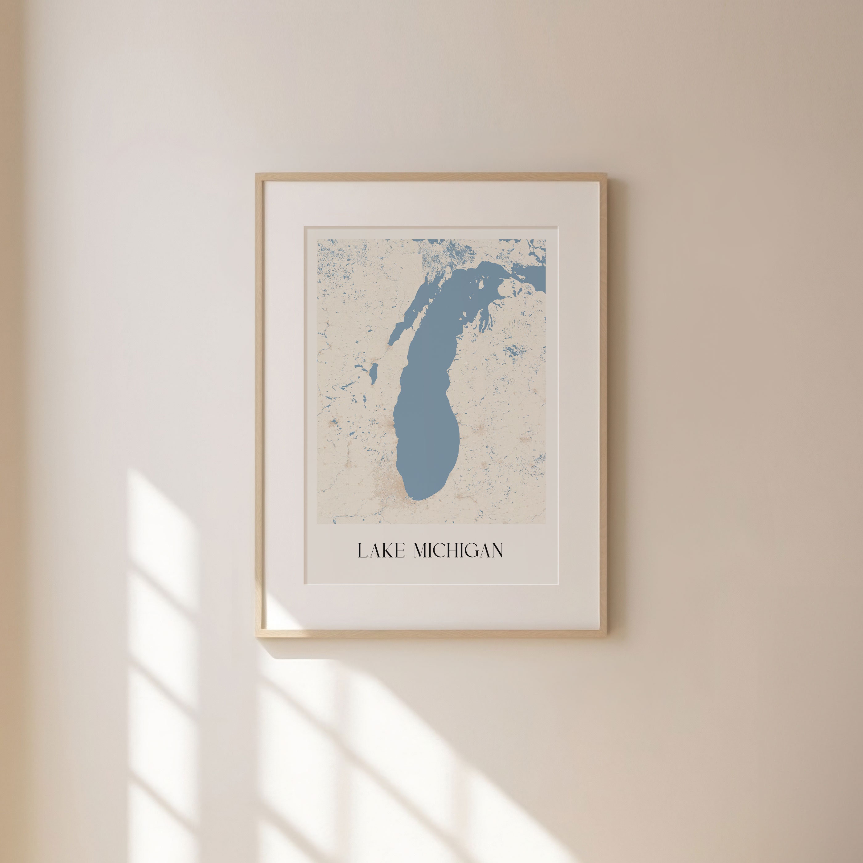 Lake Michigan Map Poster, Map of Lake Michigan, Great Lakes Gift Idea ...