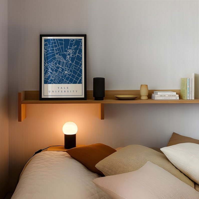 Yale Map Print, Yale University Art Gift, Yale Campus, New Haven CT ...