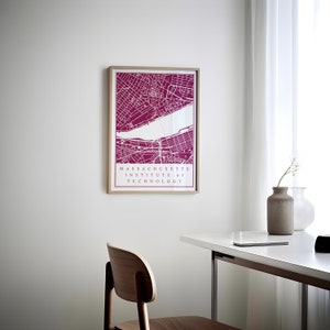 MIT Campus Map Print, Massachusetts Institute of Technology, Cambridge ...