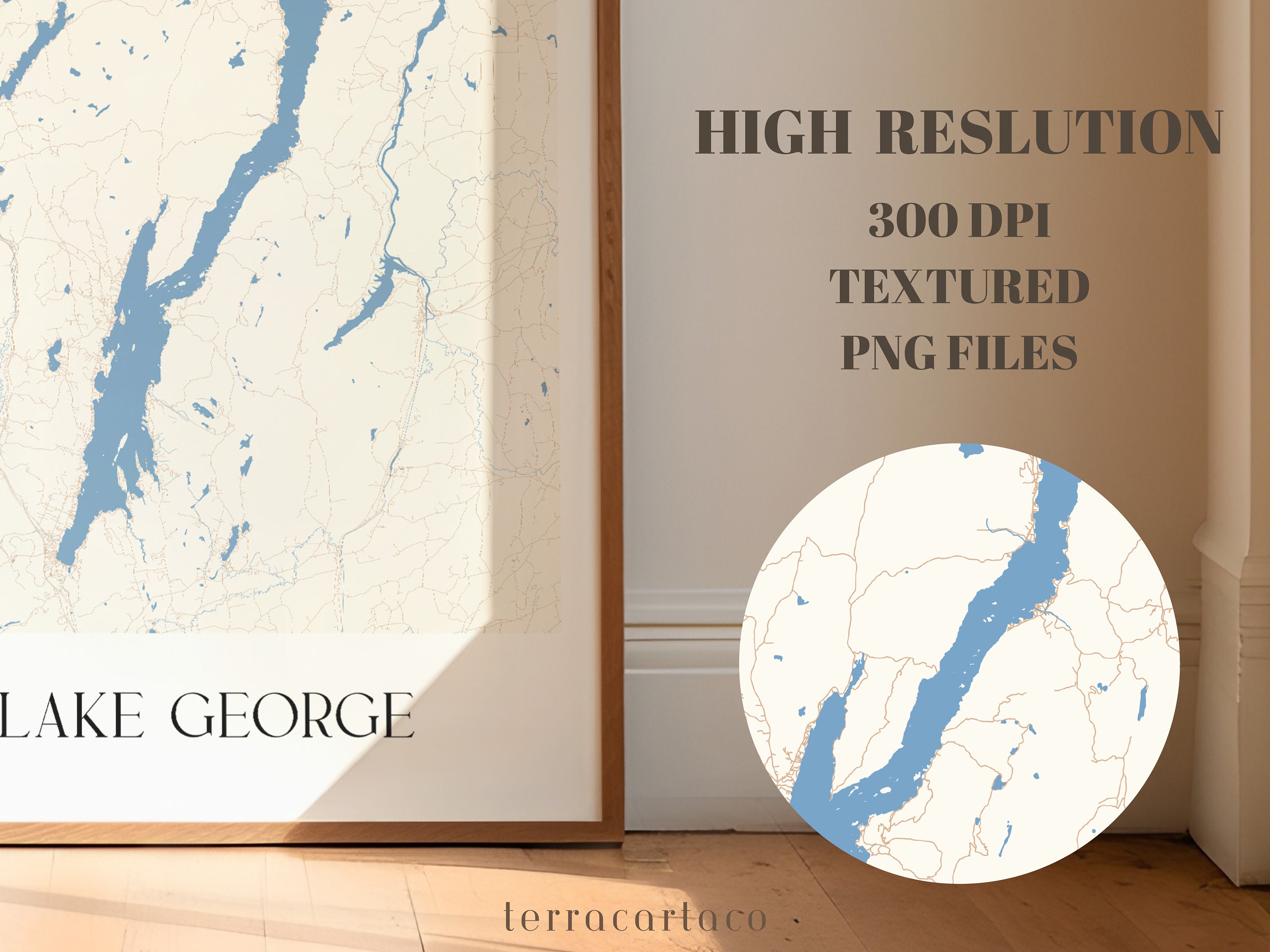 Lake George Map Poster Map of Lake George Upstate New York - Etsy
