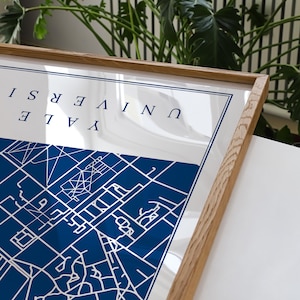 Yale Map Print, Yale University Art Gift, Yale Campus, New Haven CT ...
