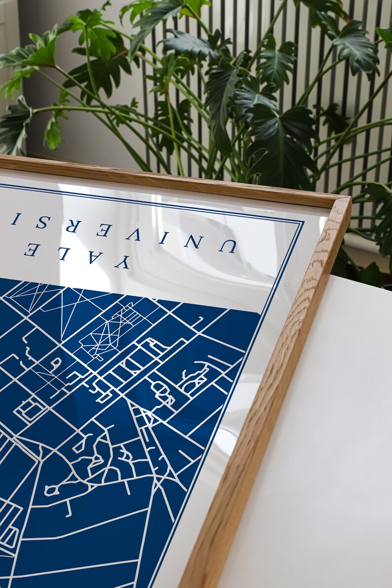 Yale Map Print, Yale University Art Gift, Yale Campus, New Haven CT ...