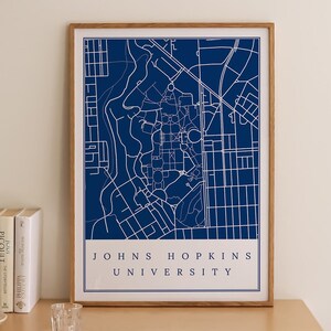 Johns Hopkins University Campus Map Print, JHU Street Map, Baltimore MD ...