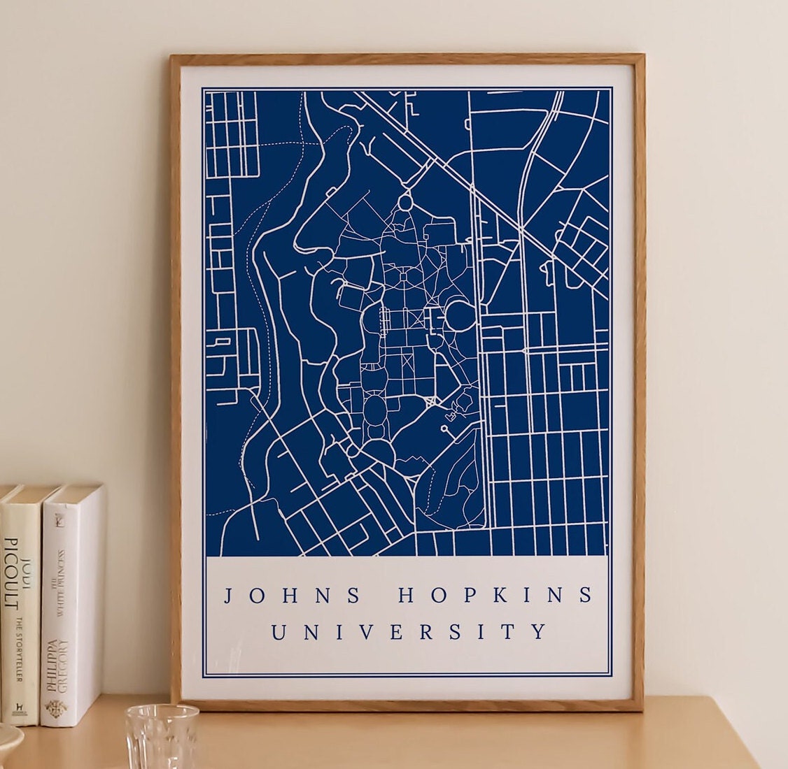 Johns Hopkins University Campus Map Print, JHU Street Map, Baltimore MD ...