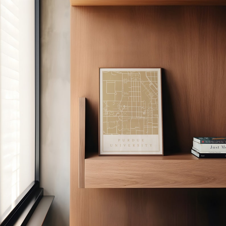 Purdue Map Print, Purdue University Gift, Purdue Campus Map, West ...