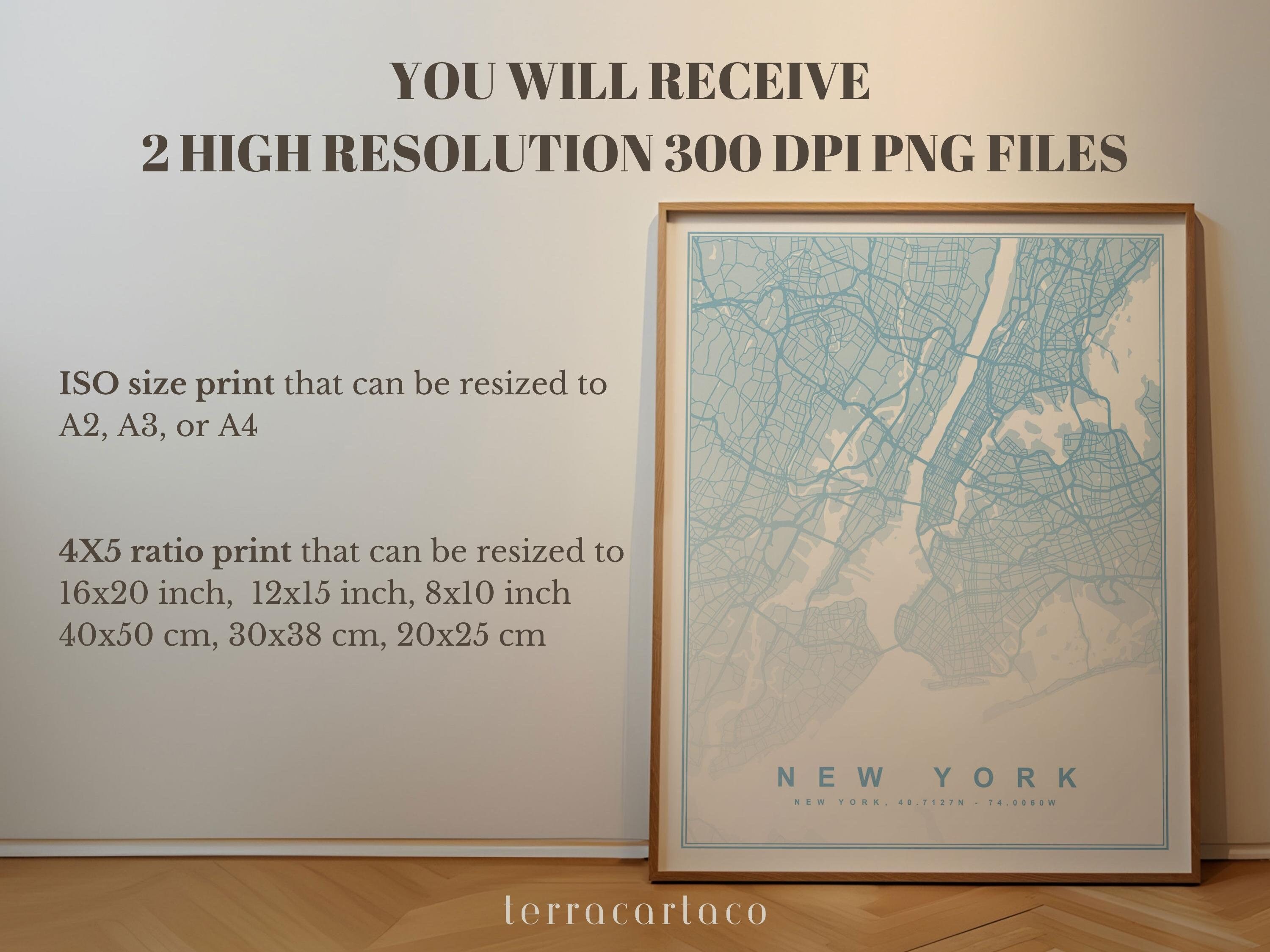 New York Map Poster, NYC Map Print, New York City Art, City Map Prints ...