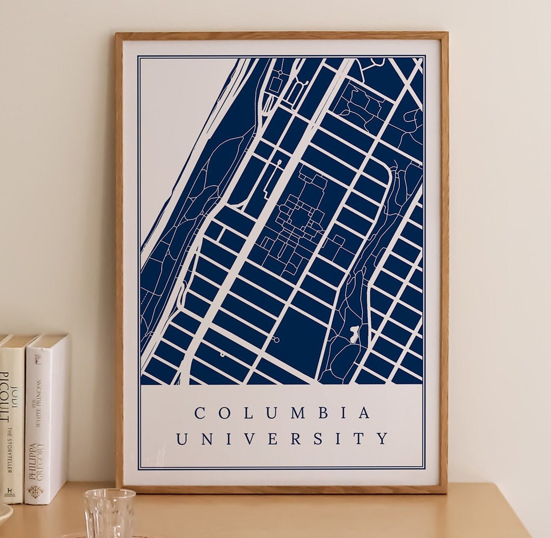 Columbia Map Print, Columbia University Gift, Columbia Campus Map, New ...