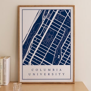Columbia Map Print, Columbia University Gift, Columbia Campus Map, New ...