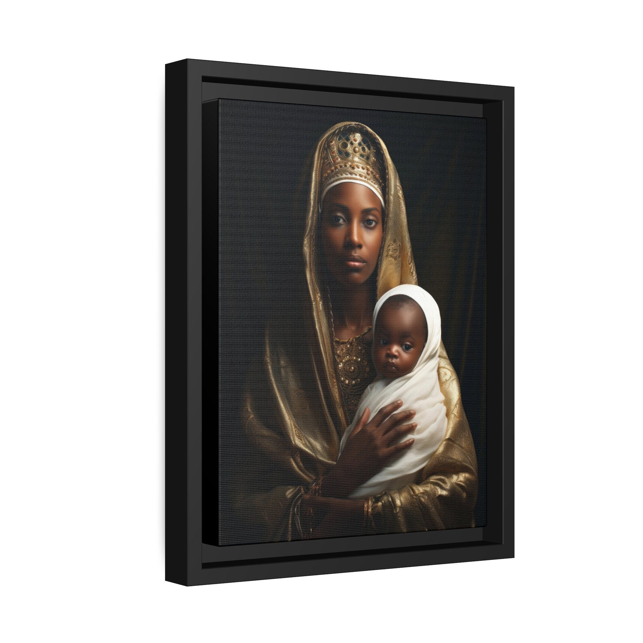 Our Lady of Kibeho Holding Child Jesus - Matte Canvas Art Print, Black ...
