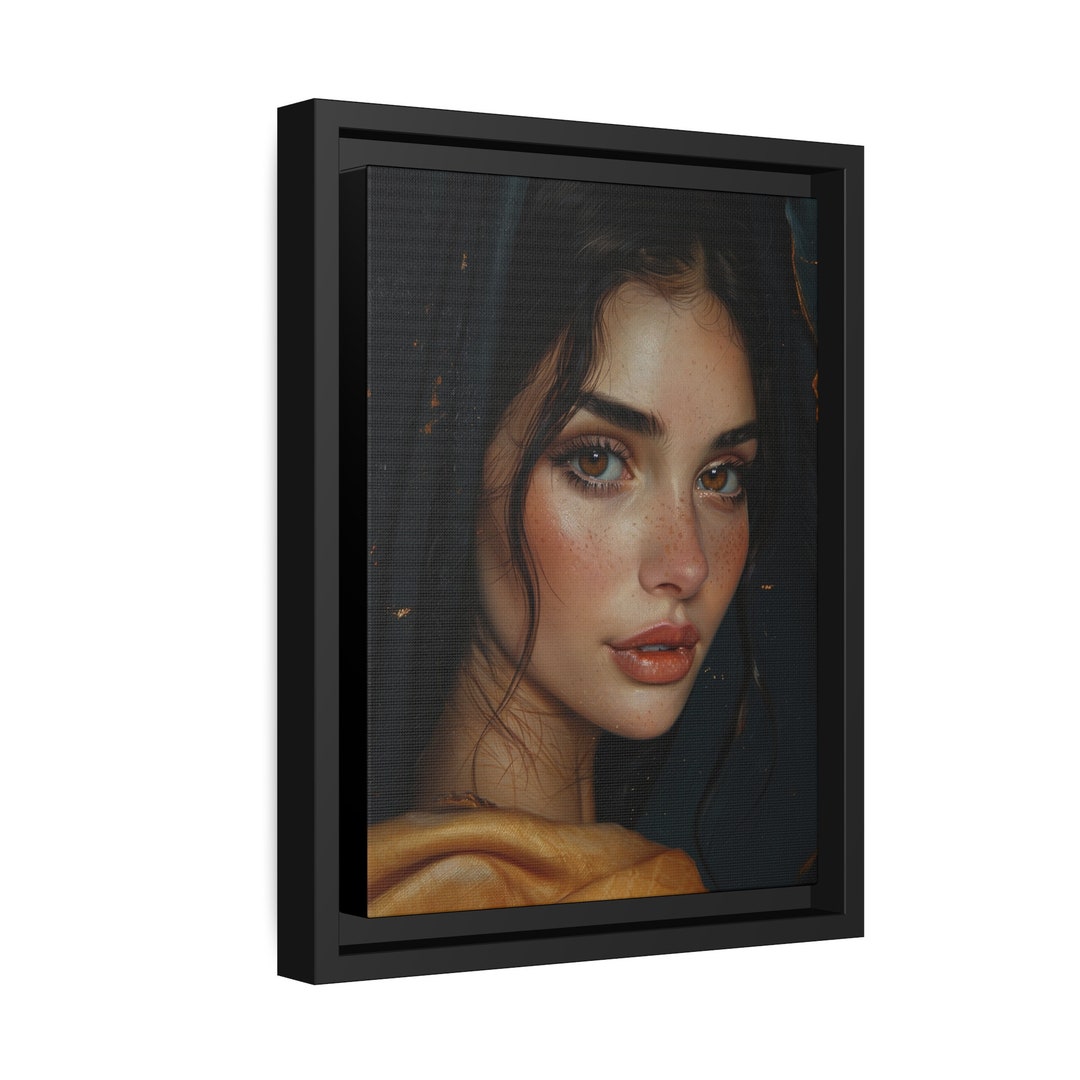 Young Mary Magdalene - Matte Black Canvas Print in Elegant Black Frame ... Young Mary Magdalene - Matte Black Canvas Print in Elegant Black Frame ...