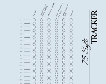 75 Hard Tracker Fitness Goals Tracker Check Boxes 75 Days of Tracking ...