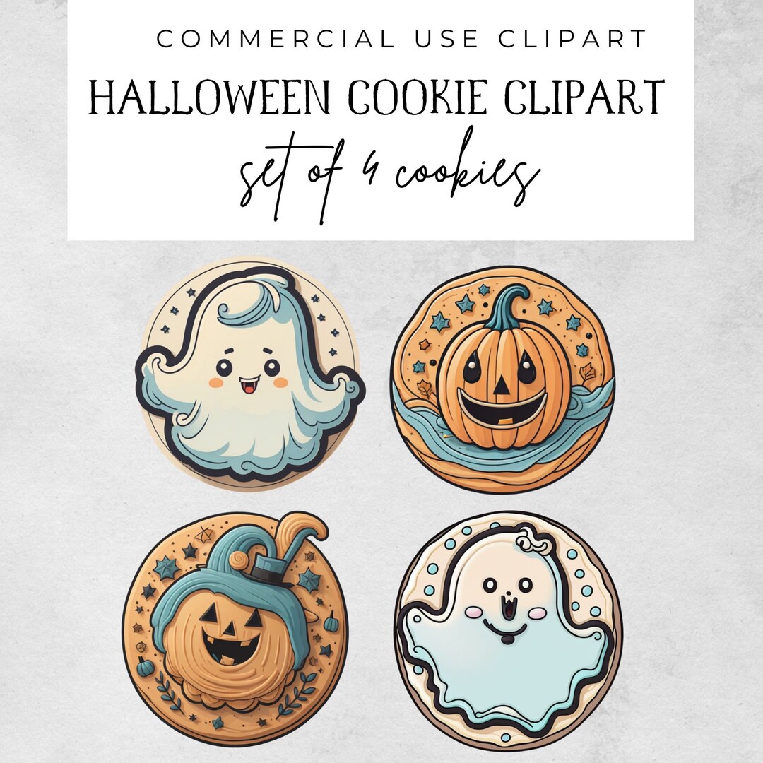 Halloween Sugar Cookie Clipart Bundle Spooky Pumpkin Ghost - Etsy
