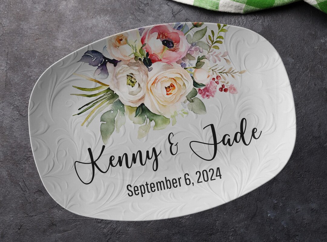 Personalized Wedding Platter, Custom Couple Gift, Kitchen Serving Tray ...