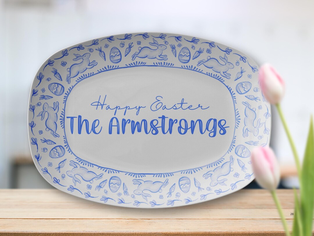 Happy Easter Platter, 10x14 Platter, Easter Holiday Platter, Spring ...