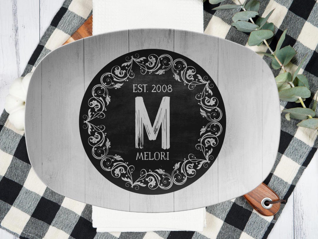 Personalized Wedding Platter, Custom Family Platter, Farmhouse Monogram ...