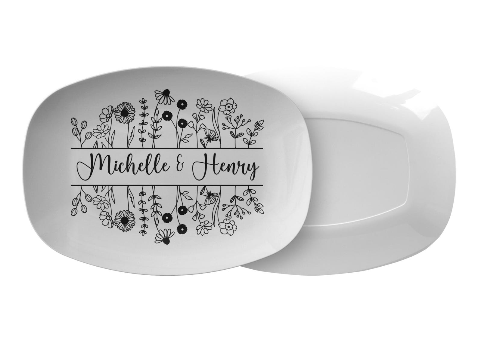 Personalized Wedding Platter, Custom Engagement Couple Gift, Monogram ...