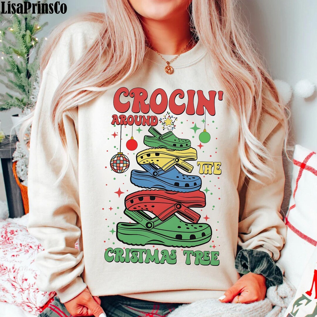 Croc Christmas Tree Png, Funny Holiday Png, Crocin' Around the ...