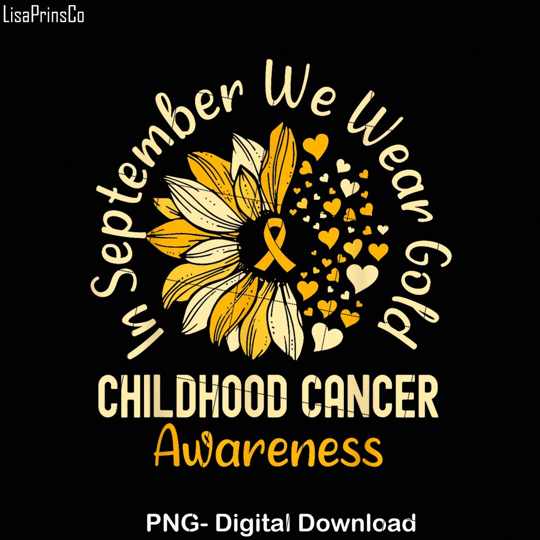 In September Png, We Wear Gold Png, Childhood Cancer Gold Ribbon Png ...