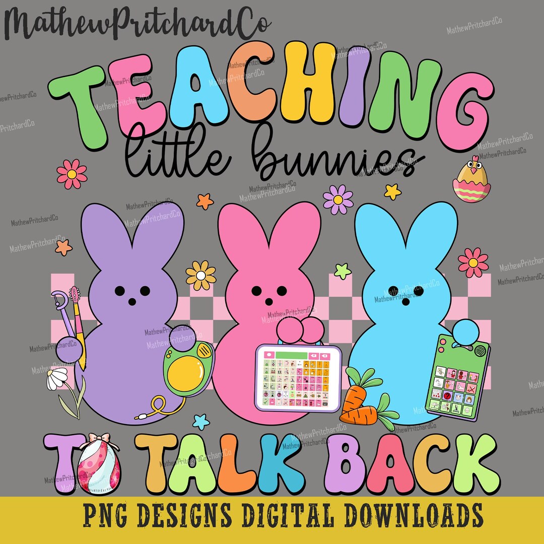 Teaching Little Bunnies to Talk Back Png, Speech Pathologist Easter Png ...