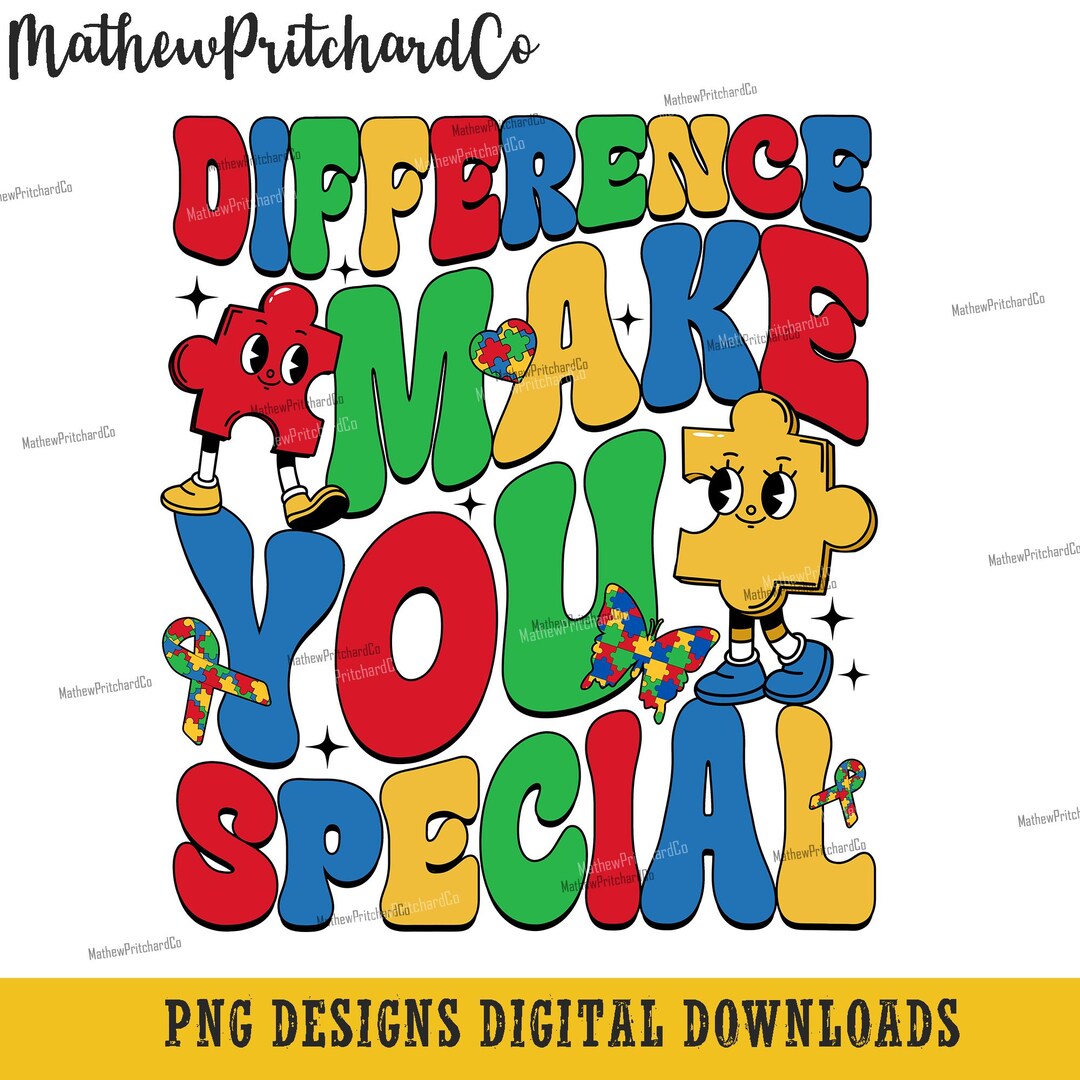 Differences Make You Special Autism Png, Autism Png, Autism Awareness, Puzzle Pieces Png, Autism ...